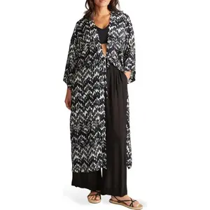 Universal Standard Paint Print Cover-up Duster - Navy Paint Print