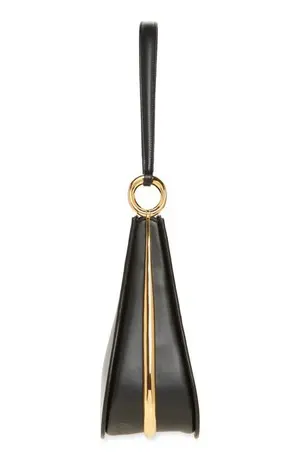 Rabanne Ring Leather Hobo Shoulder Bag - Black/gold