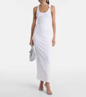 JEAN PAUL GAULTIER Piercing Cotton Jersey Maxi Dress