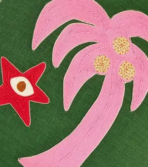 Jonathan Adler Playa Palm Tree Linen Cushion