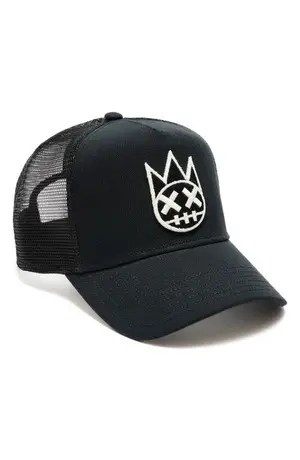 CULT OF INDIVIDUALITY Logo Mesh Back Trucker Hat - Black/white