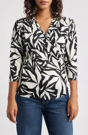 Loveappella Faux Wrap Top
