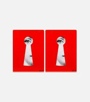 FORNASETTI Serratura Metal Bookends - Red