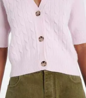 Jardin Des Orangers Cable-knit Cashmere-blend Cardigan