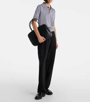 AMI Paris Wool And Silk Polo Shirt