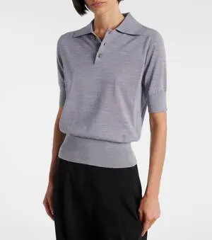AMI Paris Wool And Silk Polo Shirt
