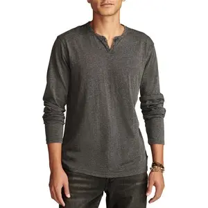 Lucky Brand Venice Burnout Henley - Jet Black
