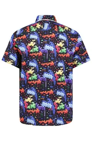 LUCHIANO VISCONTI Smoke Print Short Sleeve Shirt