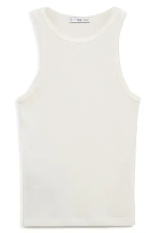 Mango Fine Rib Knit Tank - Ecru