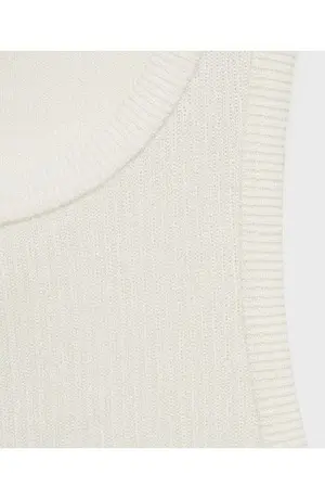 Mango Fine Rib Knit Tank - Ecru