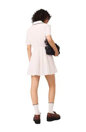 Maje Pleated Poplin Shirt Dress