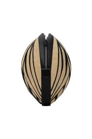 Perrin Le Panier Handbag - Raphia Beige/black