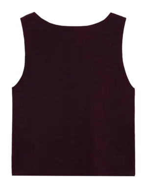Mango Fine Rib Sweater Tank - Chocolate
