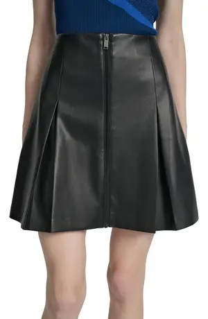Dkny Faux Leather Miniskirt
