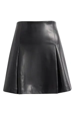Dkny Faux Leather Miniskirt