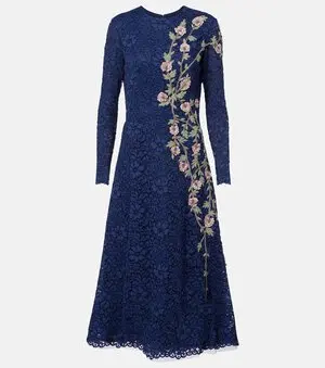 Costarellos Marlena Embellished Lace Cocktail Dress - Blue