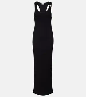 JEAN PAUL GAULTIER Piercing" Cotton Jersey Maxi Dress - Black