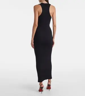 JEAN PAUL GAULTIER Piercing" Cotton Jersey Maxi Dress - Black