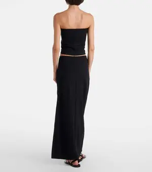 LESET Rio High-rise Maxi Skirt - Black
