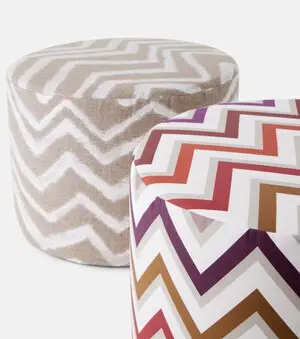 Missoni Graffiti Zigzag Pouf - Beige