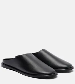 A.emery Spencer Leather Mules - Black