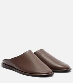 A.emery Spencer Leather Mules - Brown