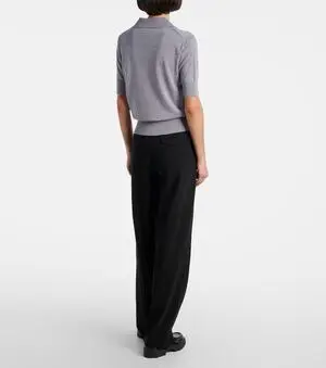 AMI Paris Wool And Silk Polo Shirt