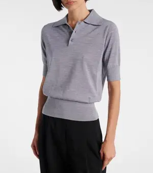 AMI Paris Wool And Silk Polo Shirt