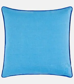 Jonathan Adler Playa Sailboat Linen Cushion - Blue
