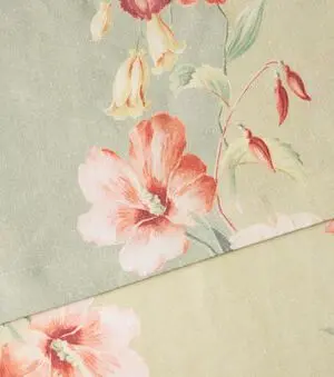 CABANA Ibiscus Floral Striped Linen Tablecloth