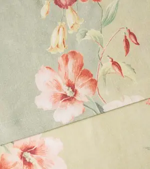 CABANA Ibiscus Floral Striped Linen Tablecloth