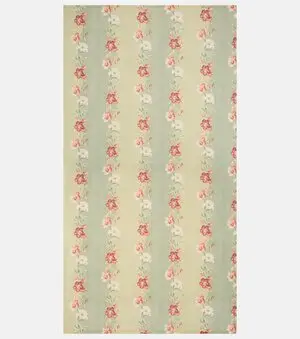 CABANA Ibiscus Floral Striped Linen Tablecloth