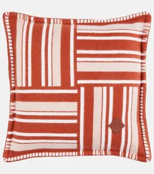 Loro Piana Jacquard Wool And Cashmere Cushion - Red