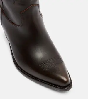 GOLDEN GOOSE Wish Star Leather Cowboy Boots - Brown