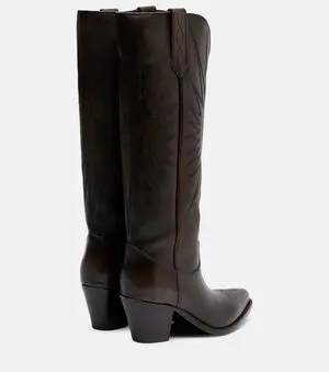 GOLDEN GOOSE Wish Star Leather Cowboy Boots - Brown