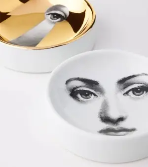 FORNASETTI Tema E Variazioni Porcelain Ashtray - Gold