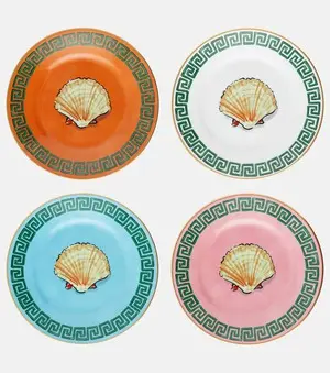 GINORI 1735 Il Viaggio Di Nettuno Set Of 4 Bread Plates Luke Edward Hall - Multicoloured