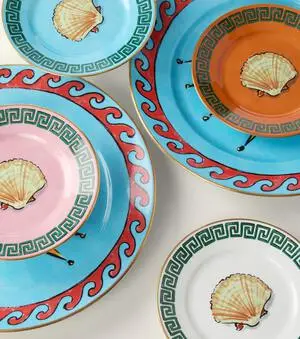GINORI 1735 Il Viaggio Di Nettuno Set Of 4 Bread Plates Luke Edward Hall - Multicoloured