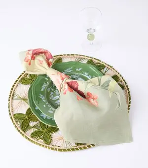 CABANA Ibiscus Set Of 4 Linen Napkins