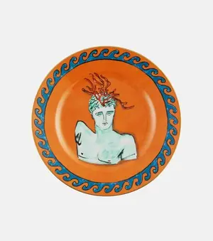 GINORI 1735 Il Viaggio Di Nettuno Dessert Plate Luke Edward Hall - Orange