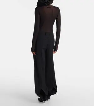 JEAN PAUL GAULTIER Logo Sequined Tulle Top
