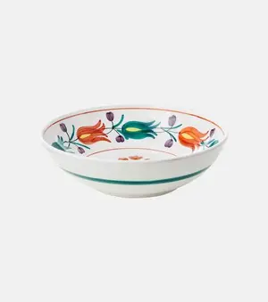 CABANA Lia Floral Ceramic Serving Bowl - White