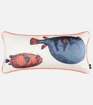 FORNASETTI Pesci Printed Silk Cushion - Multicoloured