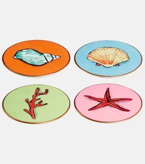 GINORI 1735 Il Viaggio Di Nettuno Set Of 4 Coasters Luke Edward Hall - Multicoloured