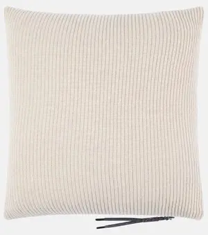 Brunello Cucinelli Ribbed-knit Cashmere Cushion - Beige