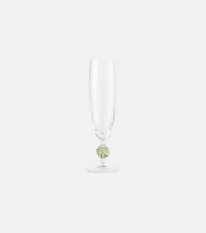 CABANA Demetra Set Of 2 Champagne Flutes - Green
