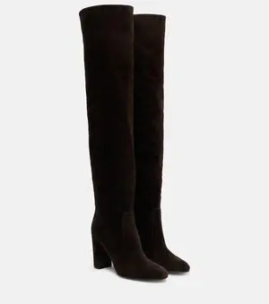 GIANVITO ROSSI Glen Suede Over-the-knee Boots - Brown