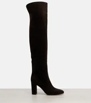 GIANVITO ROSSI Glen Suede Over-the-knee Boots - Brown
