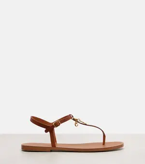 Chloé Charms Leather Thong Sandals