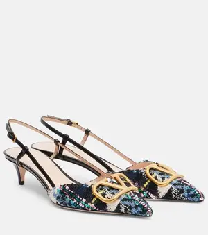 Valentino Garavani Vlogo Signature 40 Slingback Pumps - Multicoloured